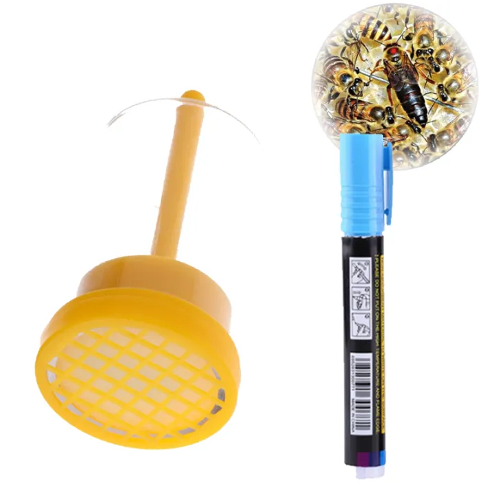1 Set Plastic Queen Bee Marking Cage And Bee Marker Pen Marker Bottle ...