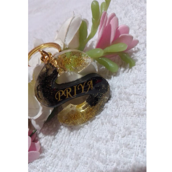 Customized Resin Letter Key Tag With Name Gold Key Chain | Daraz.lk