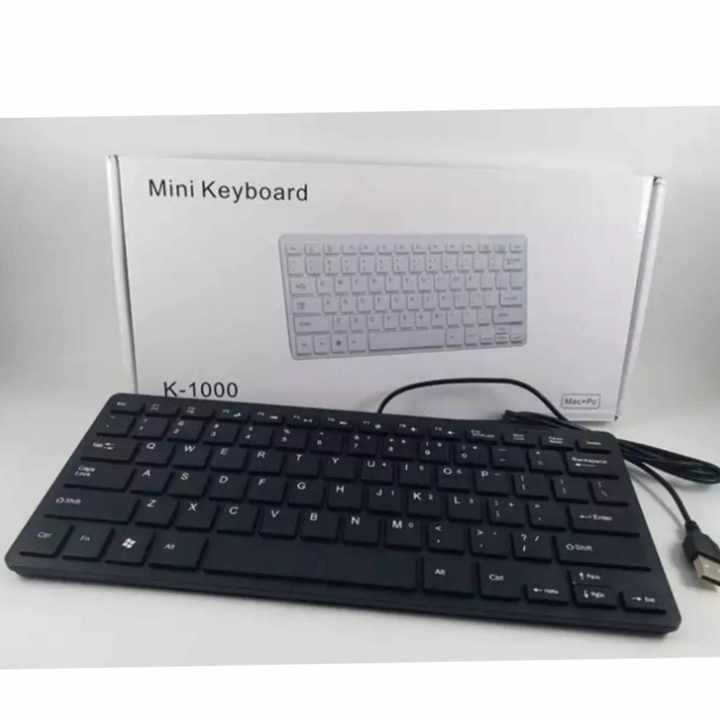 A -K1000 Super Slim USB Mini Multimedia Wired Keyboard Waterproof ...