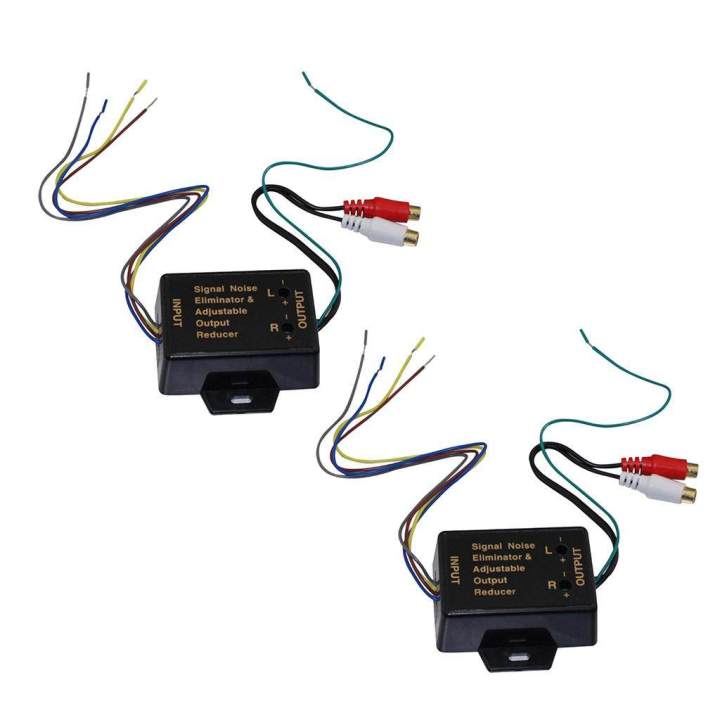 2pcs Premium Car Speaker Audio RCA Adapter High to Low Level Converter ...