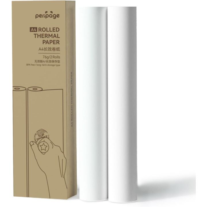PeriPage 2 Rolled A4 Thermal Printer Paper for Long-lasting 8.5 X 11 ...