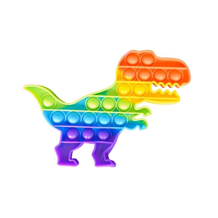Rainbow Push Pop Its Bubble Fidget Sensory Toy,Dinosaur Bubble Popping ...