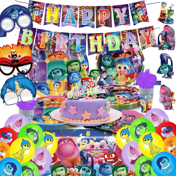New style Inside Out 2 party series Party Disposable Banner Cake Topper ...