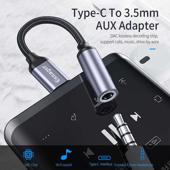 Essager 3.5mm Jack AUX Adapter Cable USB C to 3.5 Earphone Audio ...