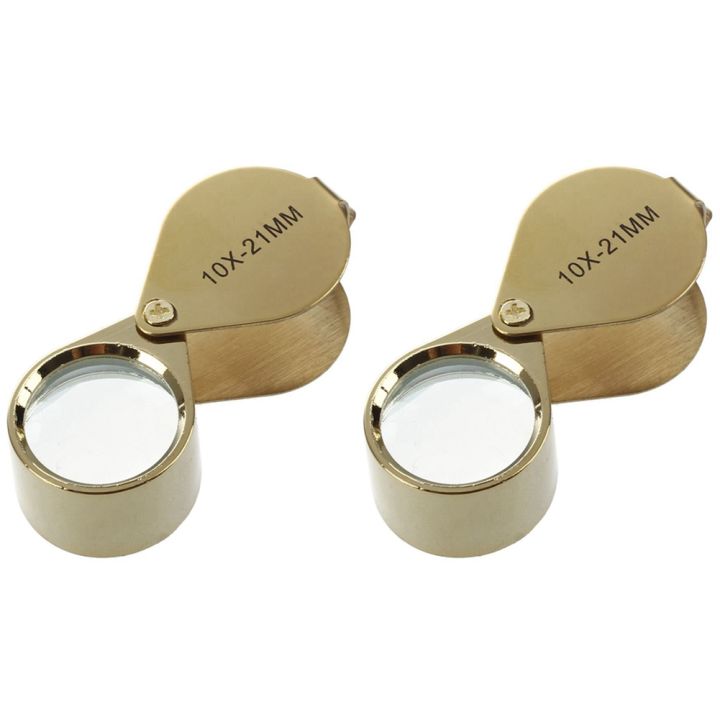 2Pcs 10X Magnifying Magnifier Glass Jewellers Eye Foldable Jewelry Loop ...