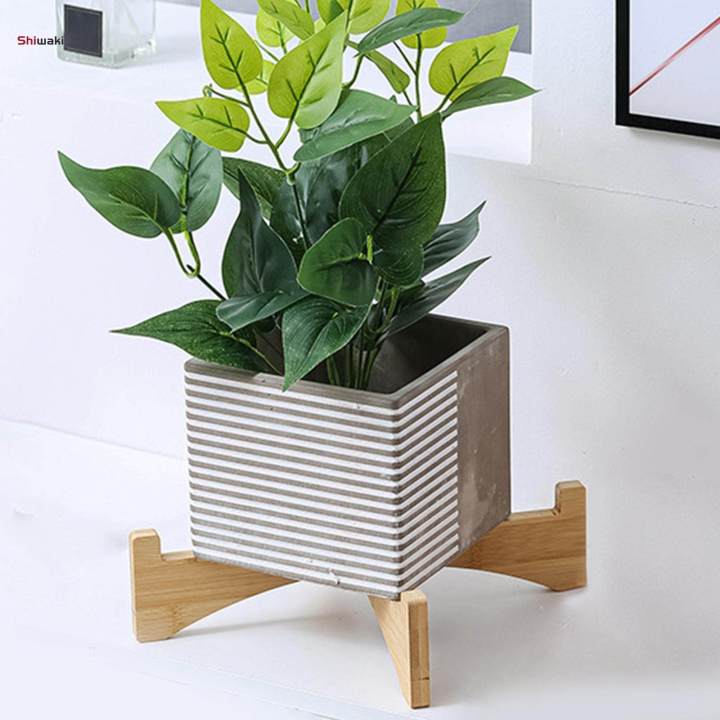 Boho Rustic Planter Stand Garden Plant Pot Riser Stand for Home Garden ...