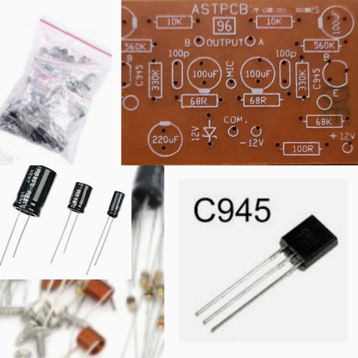 2 Channel Mic Pre Amplifier C945 Transistor (12V) DIY PCB Kit student ...