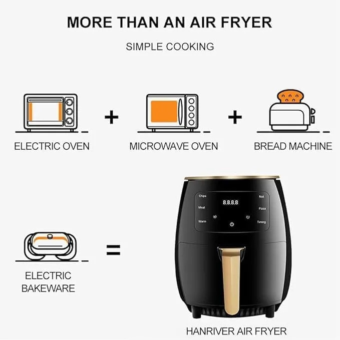 Air Fryers AirFryers 8 Pre-set Programs, Temperature & Time Control ...