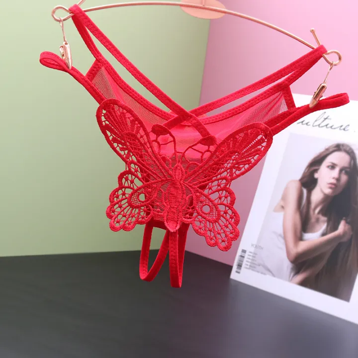 Japanese Transparent Women's Lace Underwear Open Crotch Thongs ...