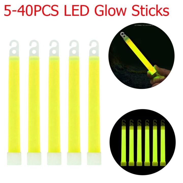 5-40 Fluorescence Glow Sticks with Hook for Hiking Camping Ultra Bright ...