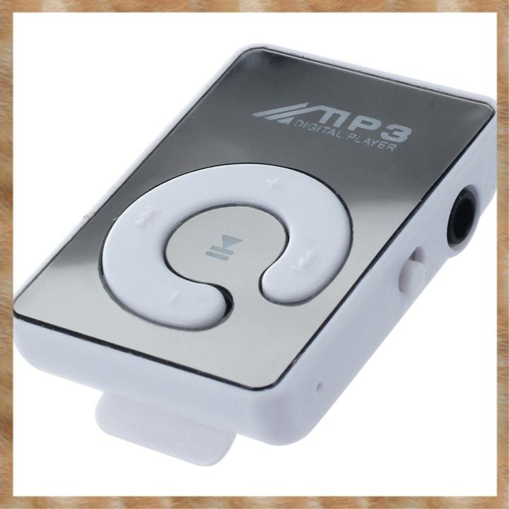 Kqueebee Mini Mirror Clip USB Digital Mp3 Music Player Support 8GB SD TF Card White | Daraz.lk