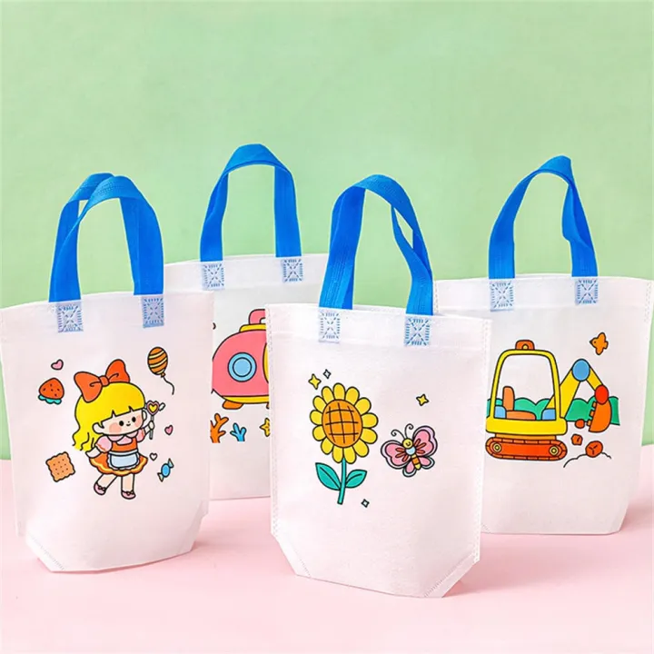 Fabric Goodie bags Customizable Kids Students party gift bags Coloring ...