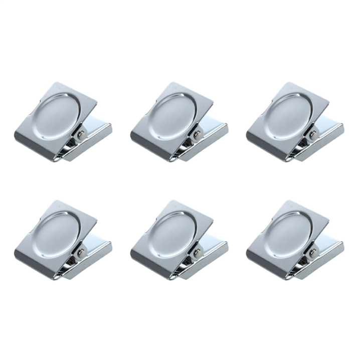 6X Silver Tone Spring Loaded Memo Ticket Magnetic Fridge Wall Clip ...