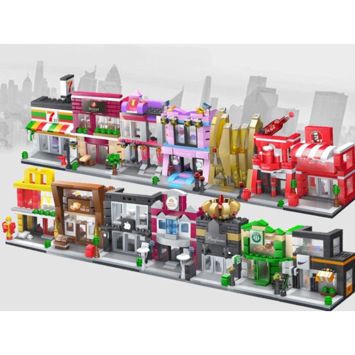 LEMON BLOCK 2700 DIY Mini 3D City Simulation City Street View ...