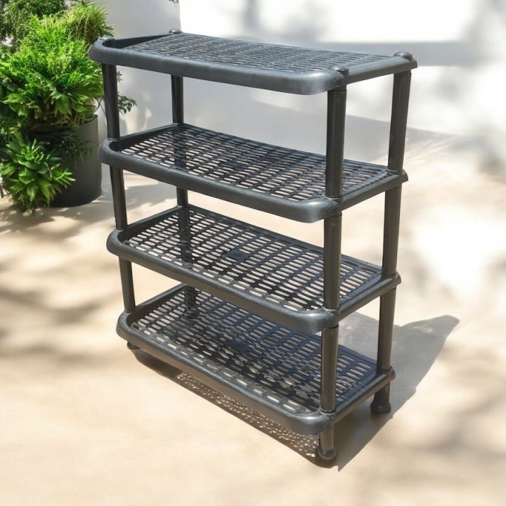 Ruby Neo 4-Layer Shoe Organizer – Modern Plastic Storage Rack | Daraz.lk