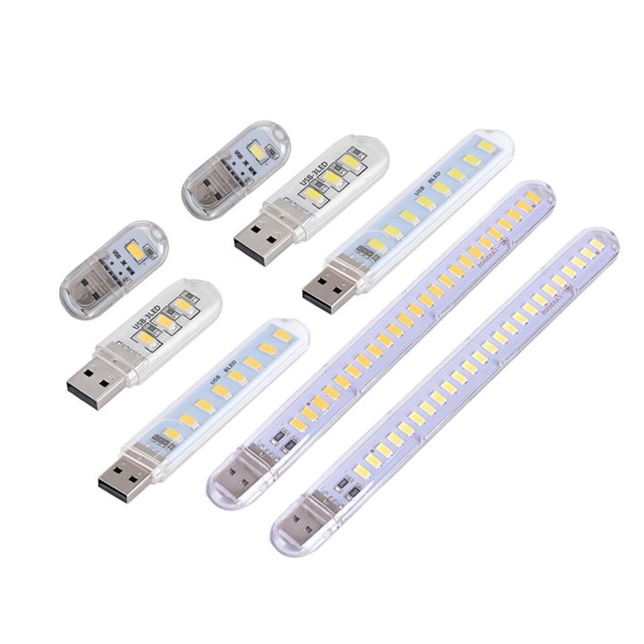 USB LED Book Lights 2-24LEDS SMD 5630 5730 LED Bulb 5V Power Input White 5000-6500K Warm White ...