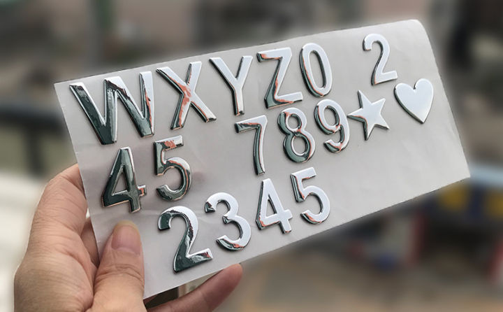 【Exclusive Offer】3D Resin Gel Arab Number English Letter Digital car ...