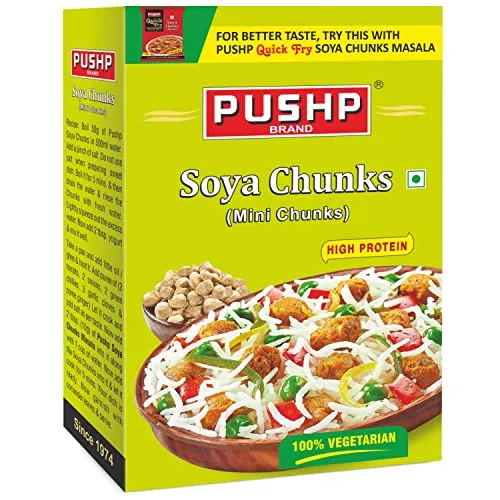 Pushp Brand Soya Chunks (Mini Chunks) High Protein And Pure Vegetarian ...