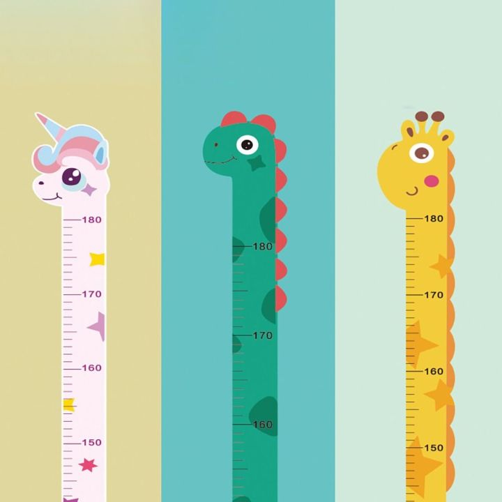 Growth Chart Unicorn Dinosaur Giraffe Height Sticker Waterproof Cartoon ...