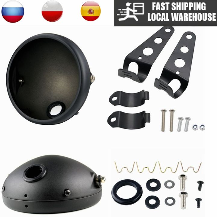 Motorcycle LED Headlight Housing 7 Inch Retro Modified Headlight Base ...