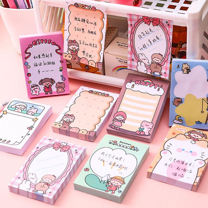 【MINISO】 80 Sheet Cute Cartoon Girls Sticky Notes Student Notepad ...