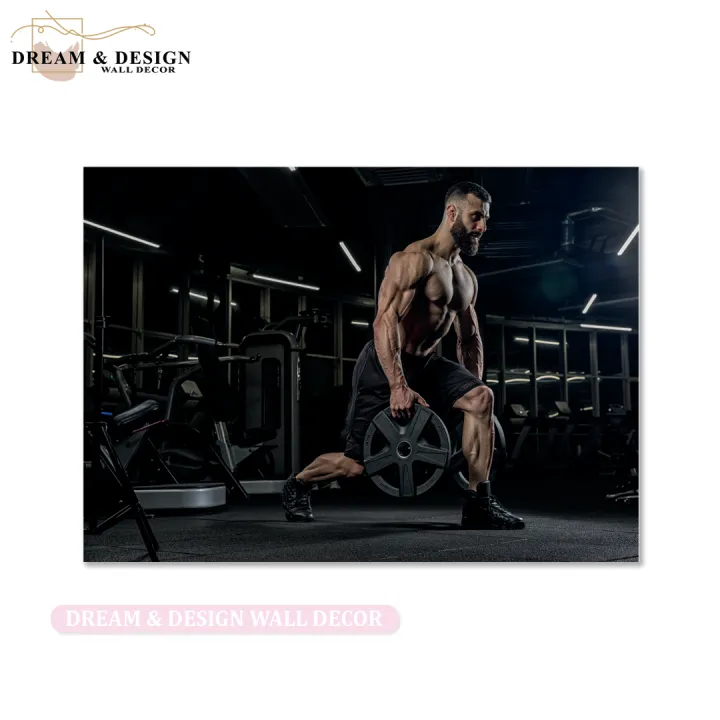 Man Working Out In Gym Doing Exercises A4 or A3 Choose Your Poster Size ...