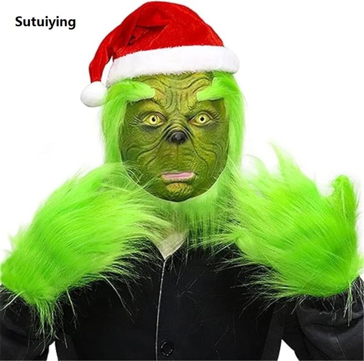 Sutuiying 2025 New Christmas Mask and Gloves Costume Props Scary Mask ...