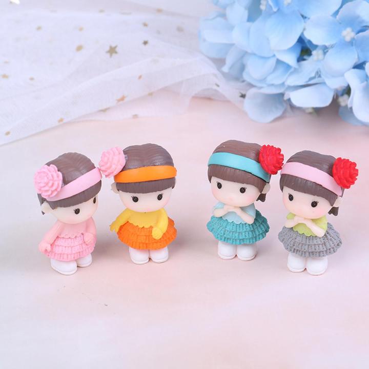 【Simple 3C】4PCs Pure Girl Mini Figurine Bonsai Mini Garden Statue ...