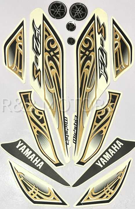 Yamaha Fzs V1 White Golden Full Sticker Kit | Daraz.lk