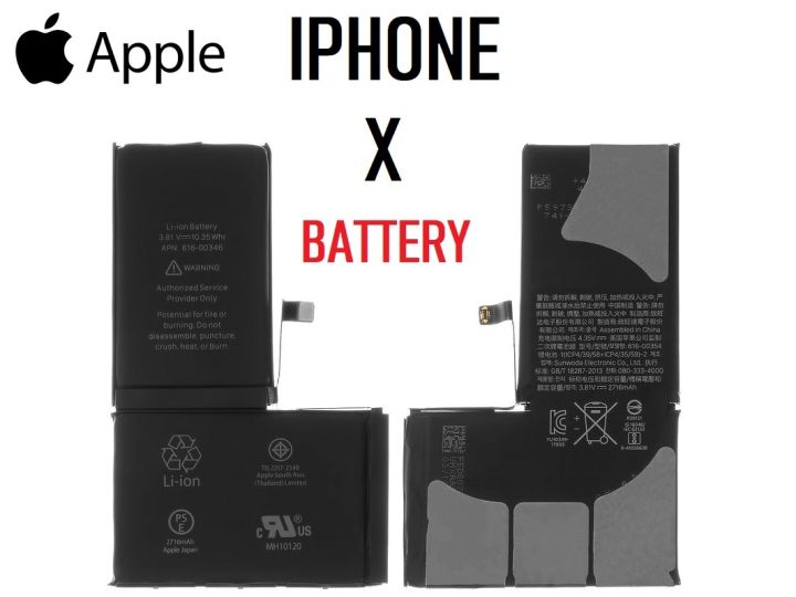 Apple iPhone X Replacement Battery iPhone X Batteries Battery 2716mAh ...