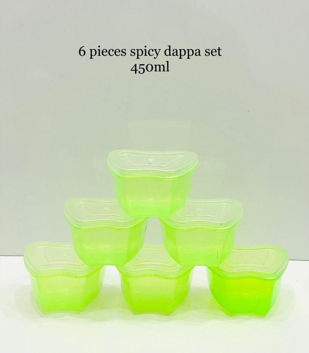 6 Pieces Spicy dappa set 450ml Multi Colour | Daraz.lk