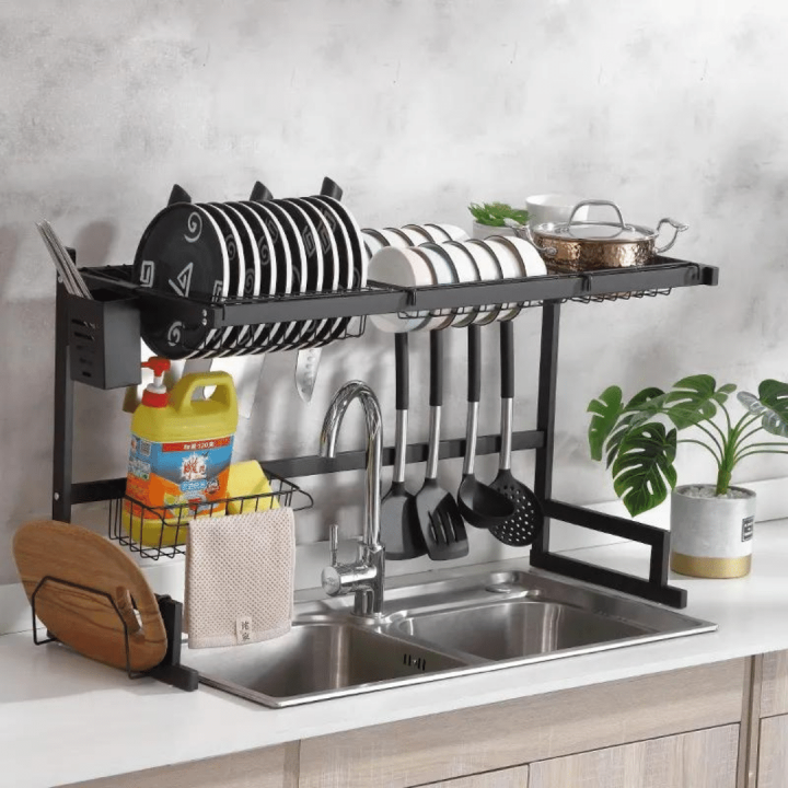 65cm|85cm Kitchen Counter Dish Drainer Sink Rack Adjustable, Expandable ...