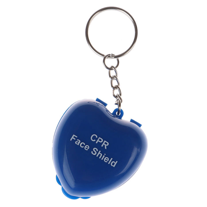 1PC Protect CPR Mouth KeyChain Rescue In Heart Box Face First Aid ...