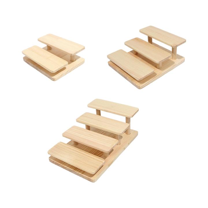 Wooden Table Display Stand Display Step Shelf Organizer Counter Step ...