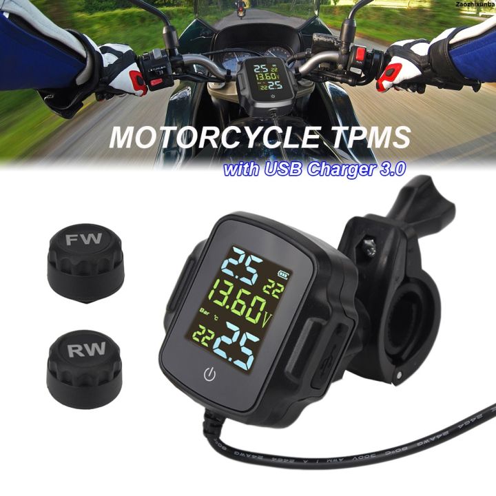ZaozhixunbaProfesional Motorcycle TPMS Sensors Tire Pressure Monitoring ...