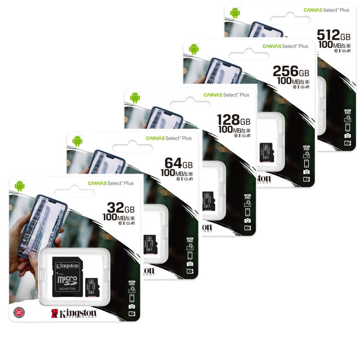 Kingston Genuine Canvas Select Plus MicroSD Class 10 SDHC SDXC A1 UHS-1 Memory Card 32GB 64GB ...