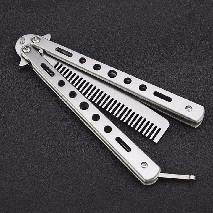 Butterfly Comb Stainless Folding Steel Training Comb Outdoor Camping ...
