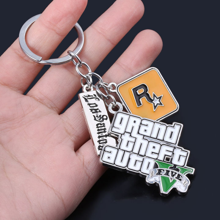 Game PS4 GTA5 Keychain GTA V Grand Theft Auto 5 Star Muti Pendant ...