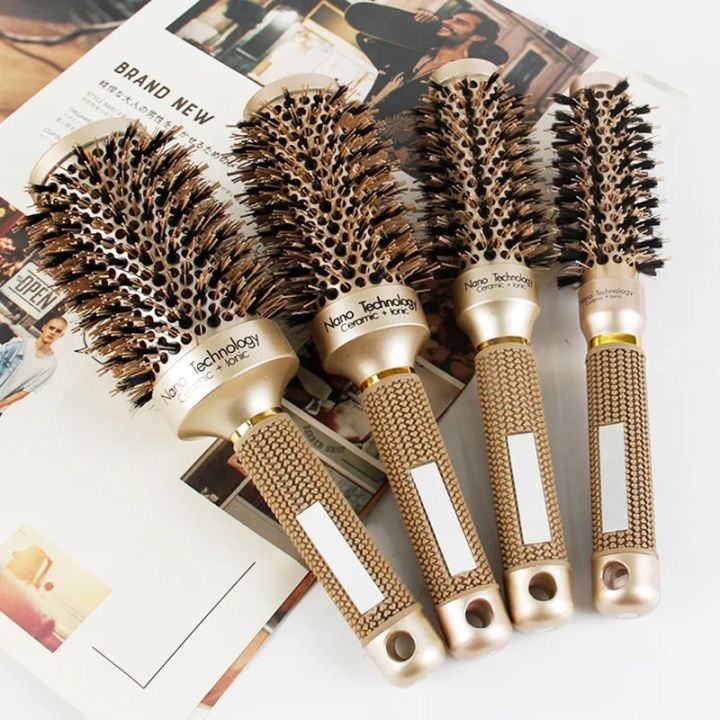 Hair Styling Hair Brush Nylon Comb Cylinder Curly Hair Rolling Comb ...