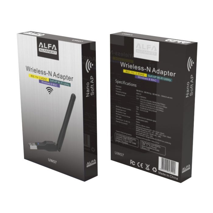 Alfa WIFI Network-N-Adapter UW07 Windows-Linux-Raspberry Pi - Wireless ...