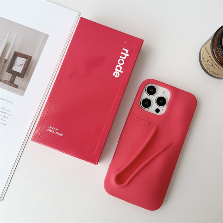 INS New Color Lipstick Silicone DIY Rhode Phone Case For iPhone 16 15 ...