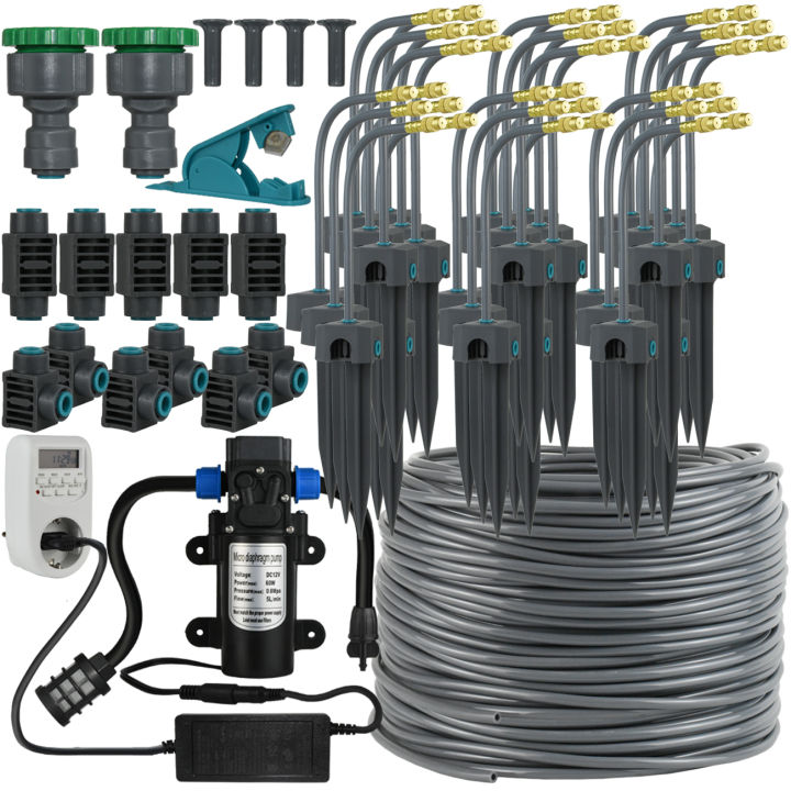 5m-30m Garden Watering System Self-Priming Pump Timer Drip Irrigation ...