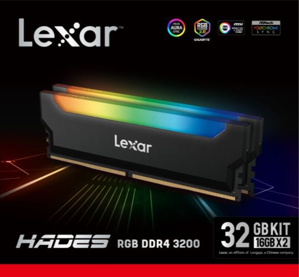 32GB KIT HADES RGB DDR4 3600 MHz LEXAR DESKTOP GAMING RAM ( 16GB X 2 ...