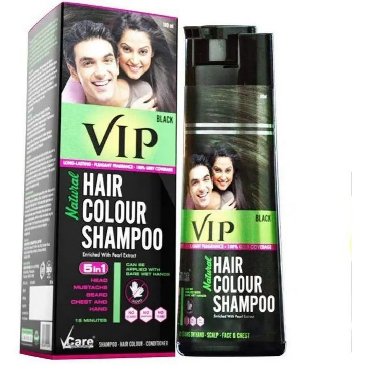 VIP hair Color Shampoo 180ml Natural Best Quality -5 in 1 | Daraz.lk