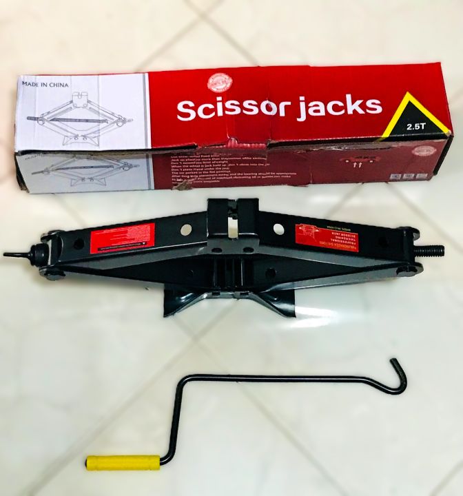 Heavy Duty Wind Up Scissor Jack Stand With Crank Handle - 2.5T | Daraz.lk