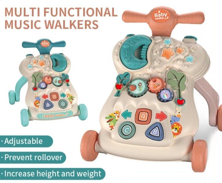 Alkinoos Baby Push Walker with Musical Play Table, Speed & Height ...