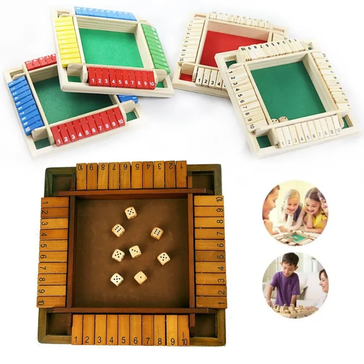 Interesting 4 Players Dice Board Game Wooden Pub Bar Party Supplies ...