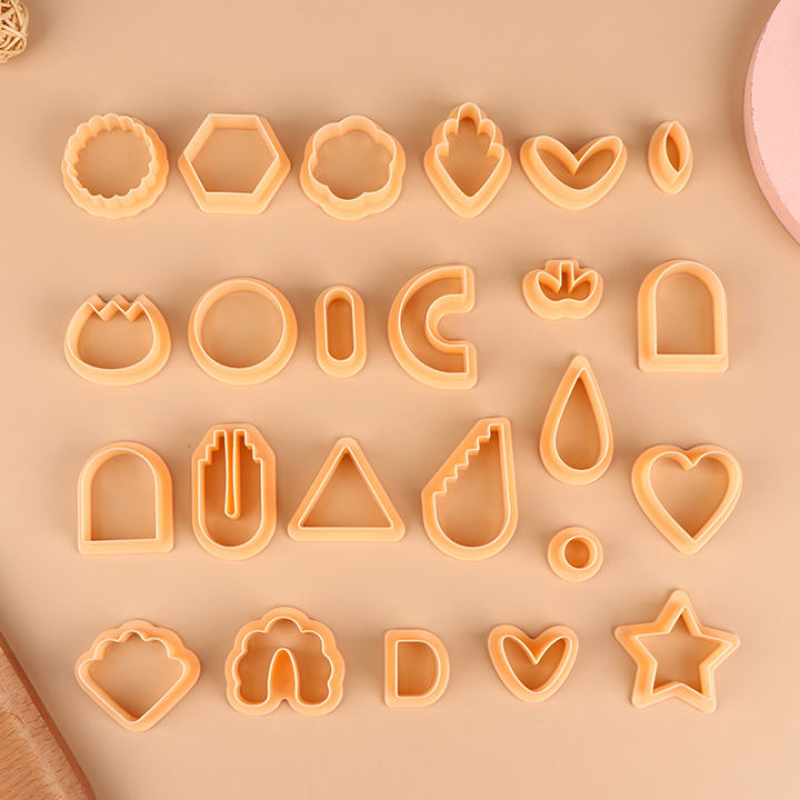24Pcs/Set Polymer Earring Cutters Plastic Clay Cutter Jewelry Mold ...