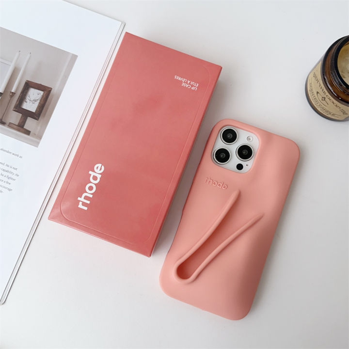 INS New Color Lipstick Silicone DIY Rhode Phone Case For iPhone 16 15 ...