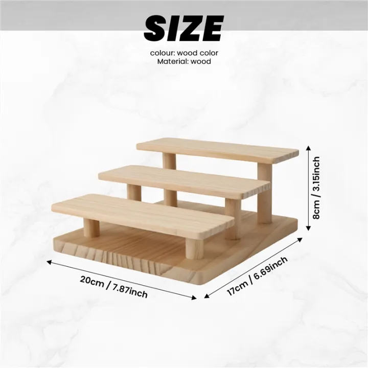Wooden Display 3 Layers Glasses Display Stand for Cabinet Desktop ...